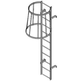 Fixed Steel Standard Ladder w/Cage