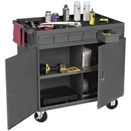 2 Sided Mobile Workstation Cart