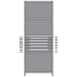 24"D Modular 5 Drawers in Shelving, Starter Unit