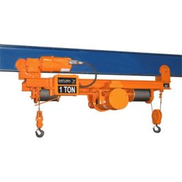 2 Ton Twin Hk Monorail Hoist,Mtr Trolley,11'Lift