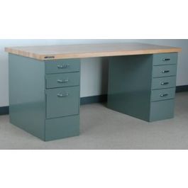 Pedestal Workbench with Ash Top