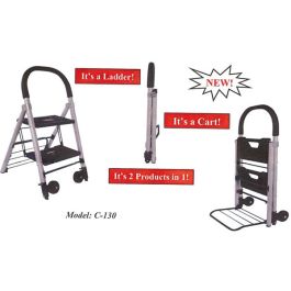 2-Step Aluminum Ladder/Cart
